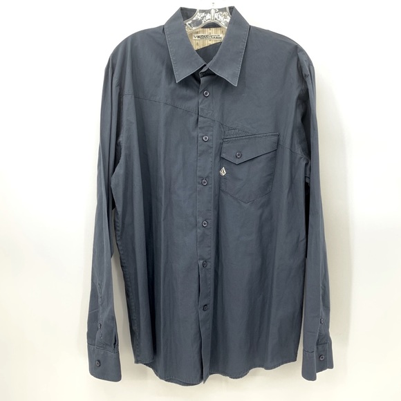 Volcom | Shirts | Volcom Corpo Class Mens Dress Shirt Blue | Poshmark